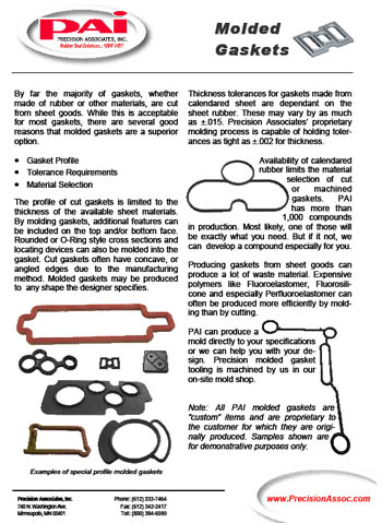 Precision Associates Molded Rubber Gaskets