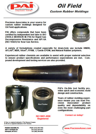 Oil Field Custom Rubber Moldings